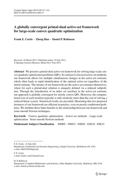 Pdf A Globally Convergent Primal Dual Active Set Framework For Large