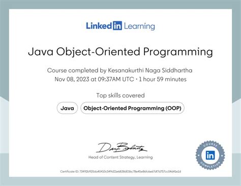 kesanakurthi naga siddhartha on linkedin certificate of completion