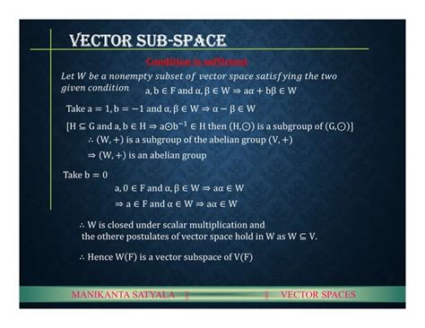 Liner Algebra Vector Space 1 Introduction To Vector Space And Subspace Pdf Programming