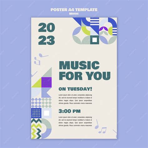 평면 디자인 음악 쇼 포스터 템플릿 무료 Psd 파일