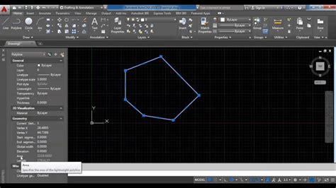 Determine Area With Properties And Polyline Features Autocad 2015 Youtube