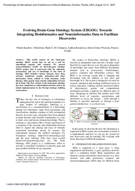 Pdf Evolving Brain Gene Ontology System Ebgos Towards Integrating
