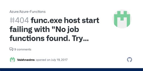 Funcexe Host Start Failing With No Job Functions Found Try Making