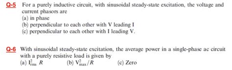 Solved Q For A Purely Inductive Circuit With Sinusoidal Chegg