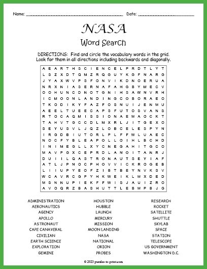 NASA Word Search