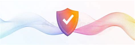 Colorful Shield With A Checkmark Symbol On A White Background