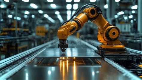 Advanced Robotic Arm Performing Precision Welding In A Modern Manufacturing Facility For Steel
