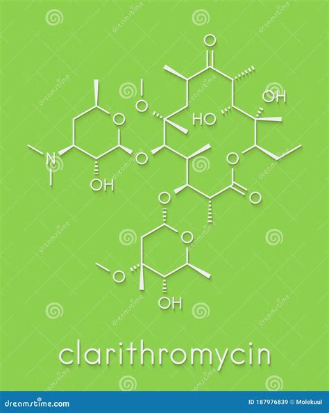 Clarithromycin Antibiotic Drug Macrolide Class Molecule Vector Clarithromycin Antibiotic Drug Macrolide Class Molecule Vector