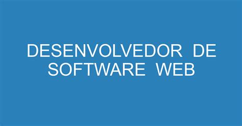 Vaga De Emprego Desenvolvedor De Software Web São José Dos Campos