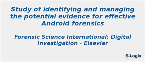 effective android forensics s logix