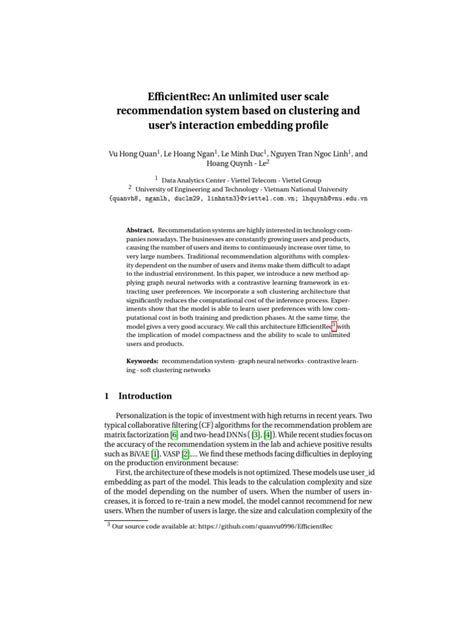 Efficient Rec Springer Pdf Cluster Analysis Deep Learning