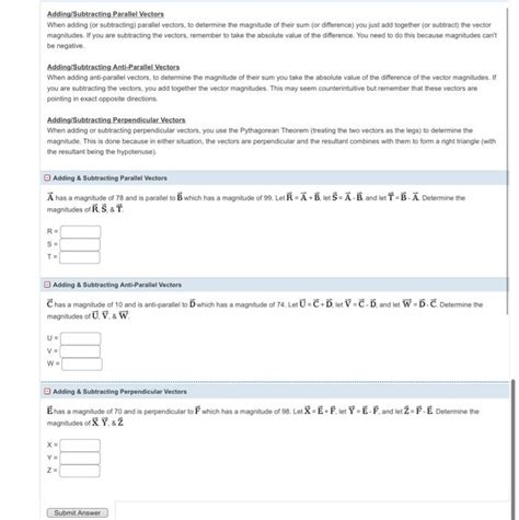 Solved Addingsubtracting Parallel Vectors When Adding Or