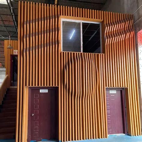 Wood Grain Tubular Design Exterior Wall Cladding Weatherproof Aluminum Facade Metal Facade Wood Grain Tubular Design Exterior Wall Cladding Weatherproof Aluminum Facade Metal Facade