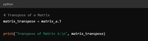 How To Do Matrix Operations Using Python Numpy Galtech School Of