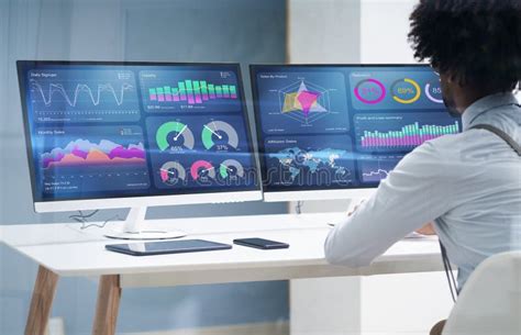 Business Data Analyst Using Computer Stock Photo Image Of Analyst