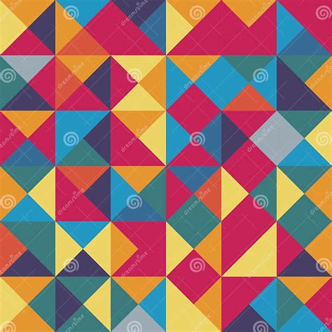 Vector Abstract Geometric Cube And Triangle Angular Colorful Pattern Stock Illustration