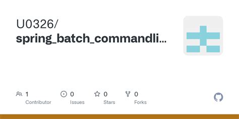 Github U0326springbatchcommandlinesample