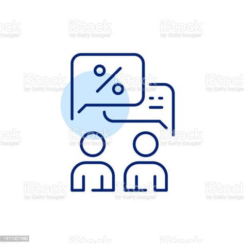 대출 및 투자 재무 자문 채팅에서 상담을합니다 픽셀 완벽한 편집 가능한 획 라인 아트 아이콘 거래자에 대한 스톡 벡터 아트 및