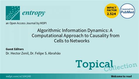 Pdf Algorithmic Information Dynamics A Computational Approach To Causality From Cells To Networks