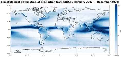Daily And Monthly Global Interpolated Rainfall Estimation Girafe Data Derived From Satellite