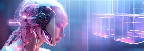 Cyborg Mujer Scifi Robot Neon Ai Generación Foto Premium