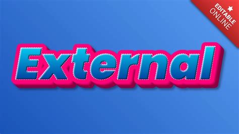 External Pink Blue 3d Text Effect Generator
