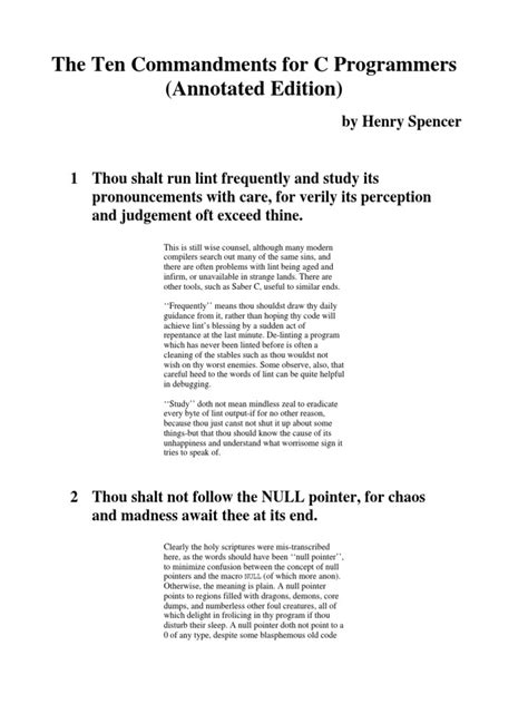 the ten commandments for c programmers annotated edition by henry