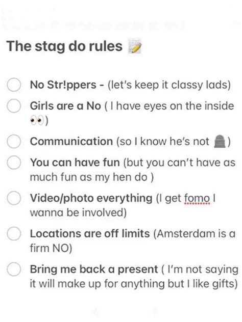 I Gave My Partner A List Of Rules For His Stag Do Strippers Were A Big No No Daily Star
