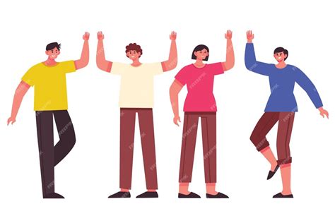 남자와여자가주는 하이 파이브 무료 벡터