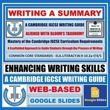 Mastering Summary Writing With Cambridge IGCSE Guide Google Slides