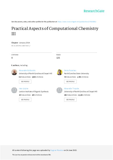 pdf practical aspects of computational chemistry methods concepts
