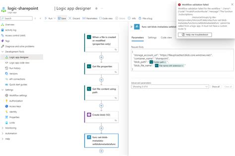 Fix Workflow Validation Failed Error In Logic App