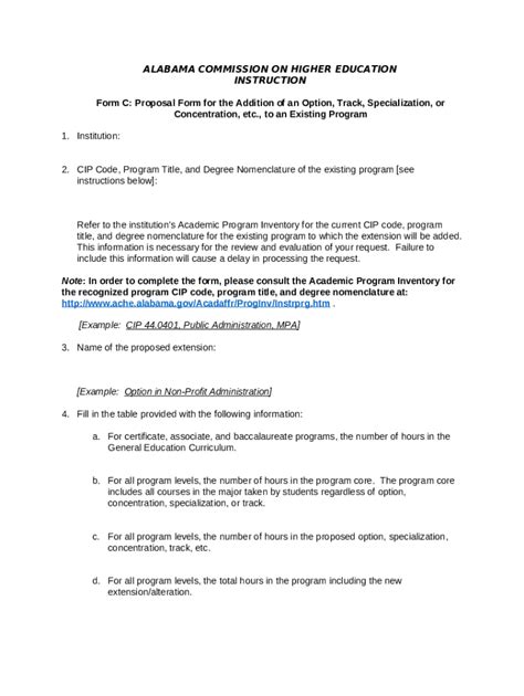 A Alteration Of Cip Code Program Title Degree Doc Template Pdffiller