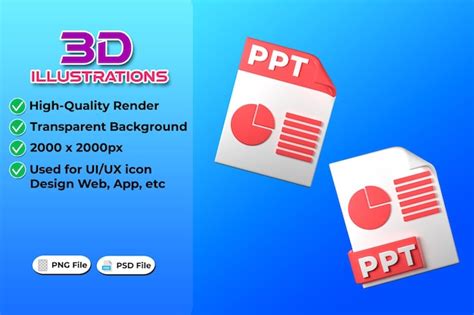 투명한 배경 Ui Ux 아이콘 디자인 웹 및 앱 트렌드에 Ppt 파일 형식 3d 렌더링 프리미엄 Psd 파일