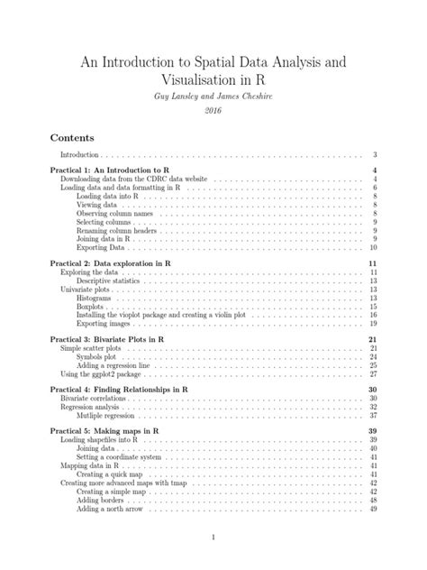 An Introduction To Spatial Data Analysis In R Pdf Comma Separated Values Directory Computing