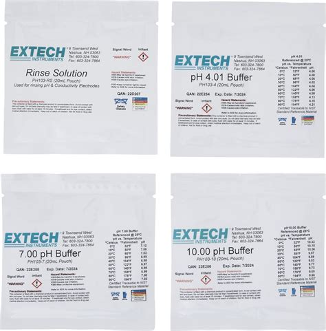 Extech Ph103 Tripak Buffer Solution Pouches Portable Ph Calibration Kit With 3 Pre Extech Ph103 Tripak Buffer Solution Pouches Portable Ph Calibration Kit With 3 Pre