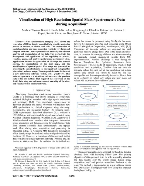 Pdf Visualization Of High Resolution Spatial Mass Spectrometric Data