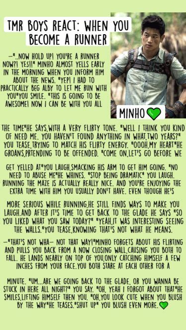 TMR Babes React When You Become A Runner Minho Maze Runner Imagines Become A Runner Maze