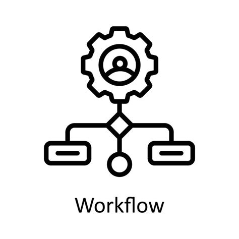 workflow vector outline icon design illustration time management