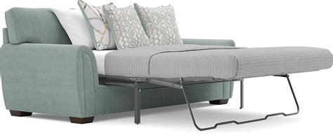 Amalie Teal Blue Green Chenille Fabric Sleeper Sofa Rooms To Go