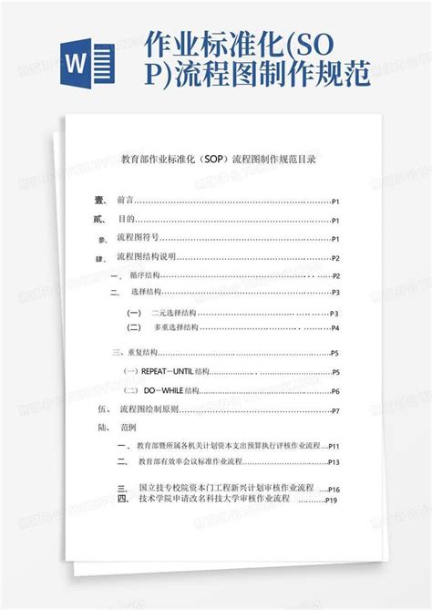 作业标准化 Sop 流程图制作规范word模板下载 编号ljaxbxgm 熊猫办公