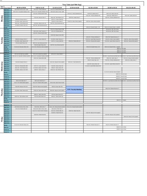 Time Table Dse Female Fall 24 Wef 30 Sep Pdf