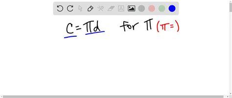 SOLVED Solve the given formula for the specified variable Solve the formula C πd for π