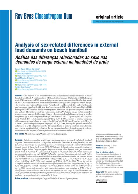 pdf analysis of sex related differences in external load demands on