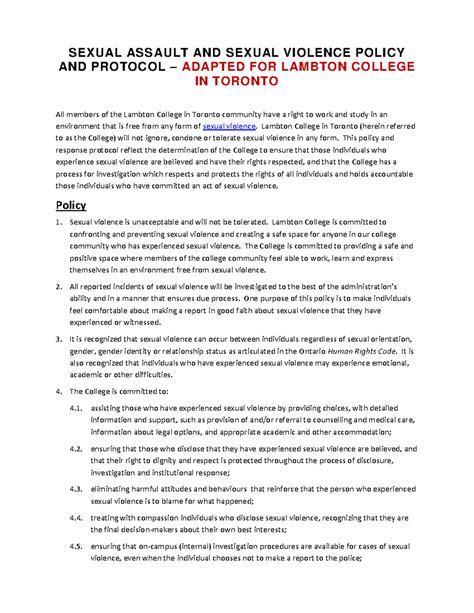 Sexual Assault Sexual Violence Policy Protocol Cestar Phl 1253