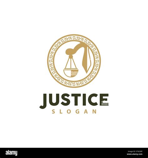 Justice Logo Retro Vintage Theme Design Law Vector Law Firm Scales Illustration Symbol Icon