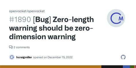 Bug Zero Length Warning Should Be Zero Dimension Warning Issue Openrocket Openrocket