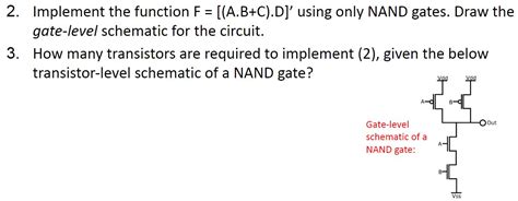 Solved 2 Implement The Function F A⋅bc⋅d ′ Using Only