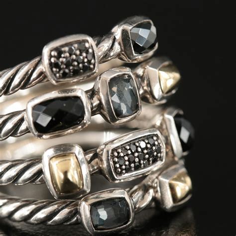 David Yurman Confetti Collection Sterling With Bonded 18k Gold Ring Ebth