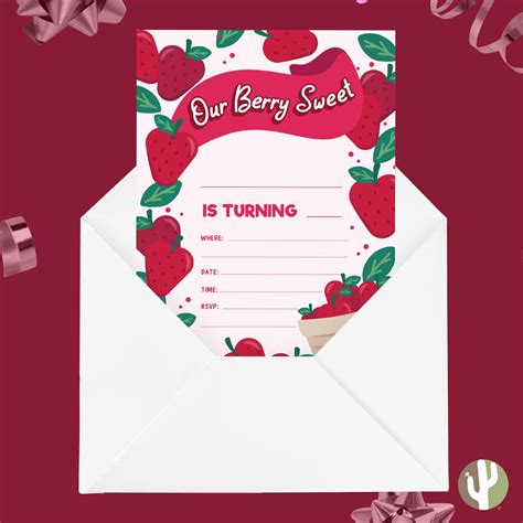 Strawberry Shortcake Invitations Template Free